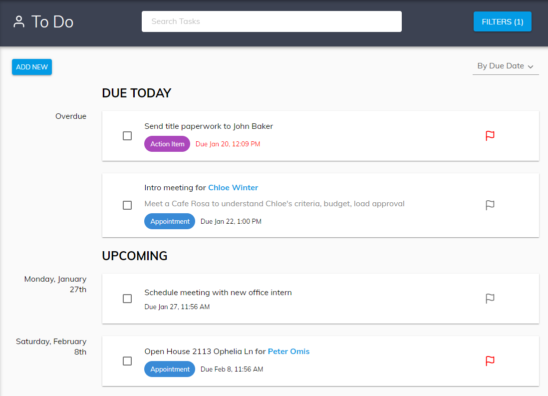 Agent CRM To Do List Basics Website Design Naples Florida Webmaster